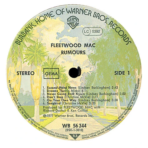 Fleetwood Mac - Rumours - Vinyl LP - 1977 - DE - Original | HHV