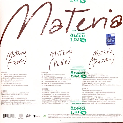 Marco Mengoni - Materia (Terra,Pelle,Prisma) - Vinyl 3LP - 2024 - EU ...