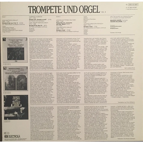 Maurice André, Hedwig Bilgram - Trompete Und Orgel (Vol.4) - Vinyl LP ...