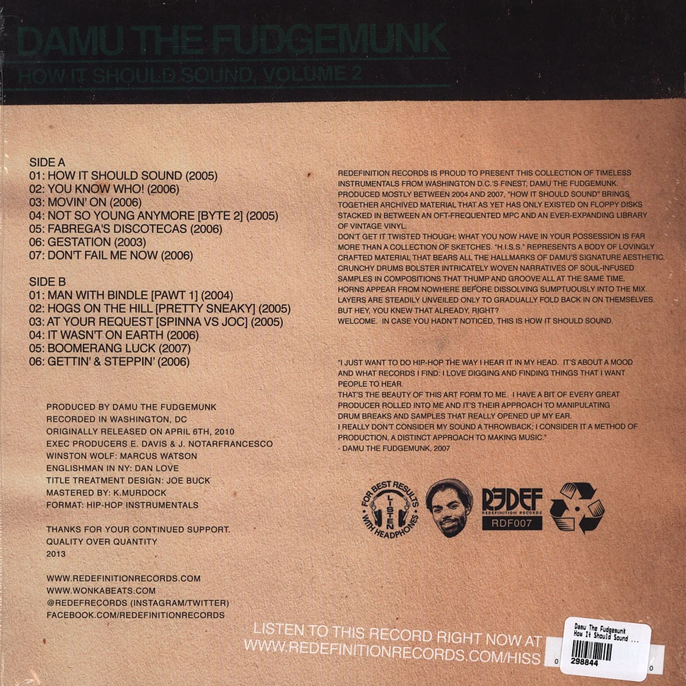 Damu The Fudgemunk - How It Should Sound Volume 2 - Vinyl LP - 2010 ...