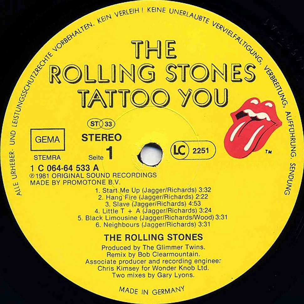 The Rolling Stones - Tattoo You - Vinyl LP - 1981 - EU - Original | HHV