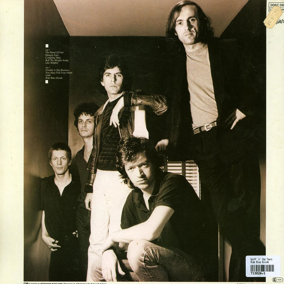 Sniff 'n' the Tears - Ride Blue Divide - Vinyl LP - 1982 - DE ...