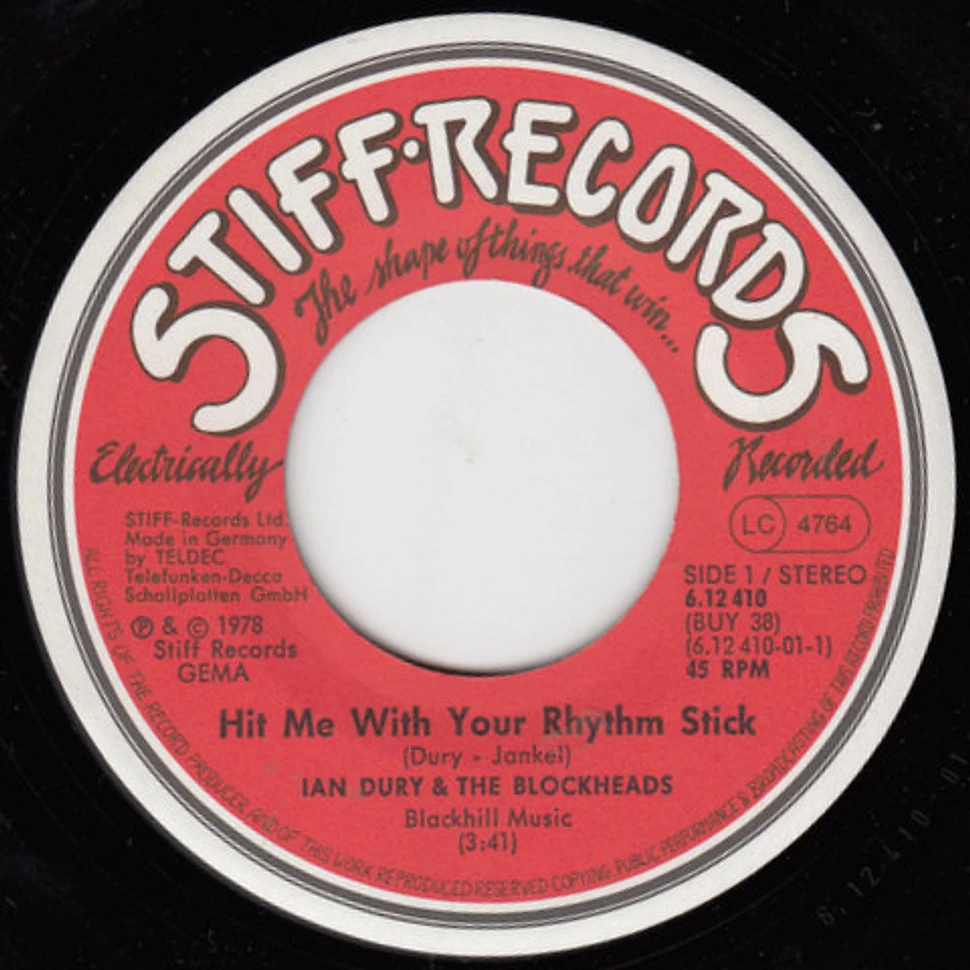 Ian Dury And The Blockheads - Hit Me With Your Rhythm Stick - Vinyl 7 ...