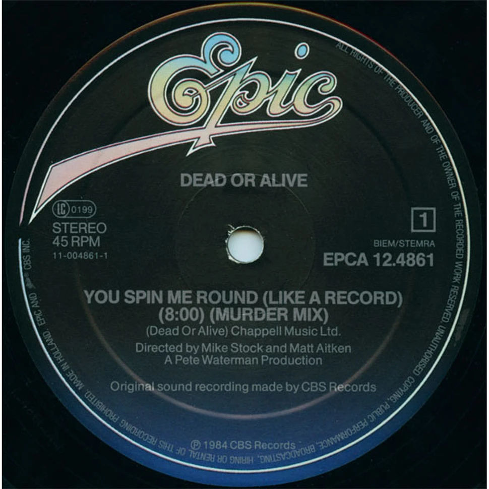 Dead Or Alive - You Spin Me Round (Like A Record) (Murder Mix) - Vinyl ...