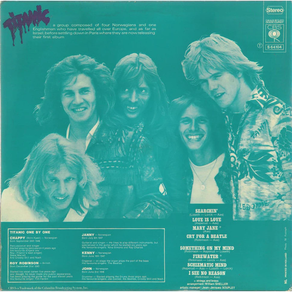 Titanic - Titanic - Vinyl LP - 1970 - EU - Original | HHV