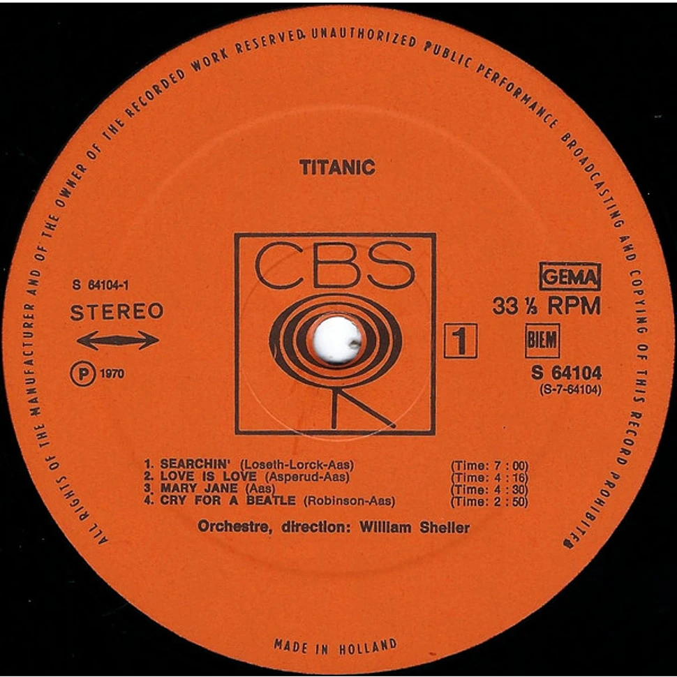 Titanic - Titanic - Vinyl LP - 1970 - EU - Original | HHV