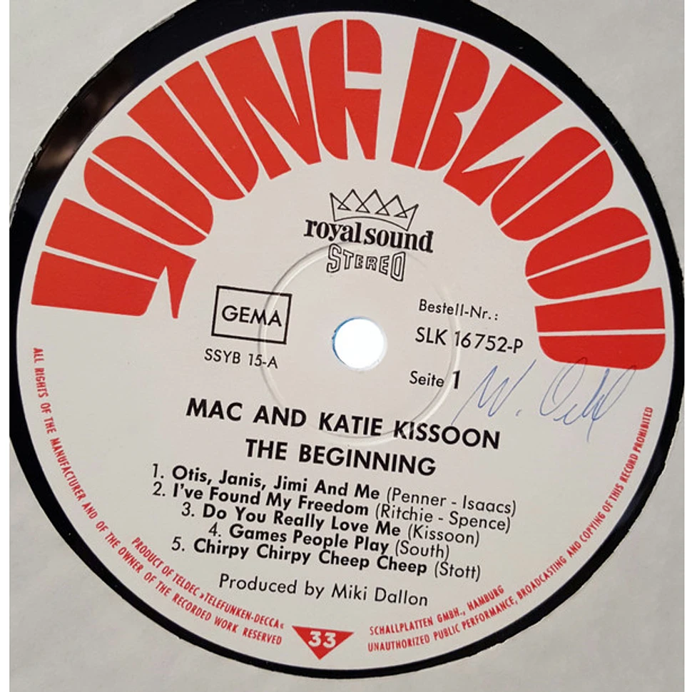 Mac And Katie Kissoon - The Beginning - Vinyl LP - 1971 - DE - Original ...