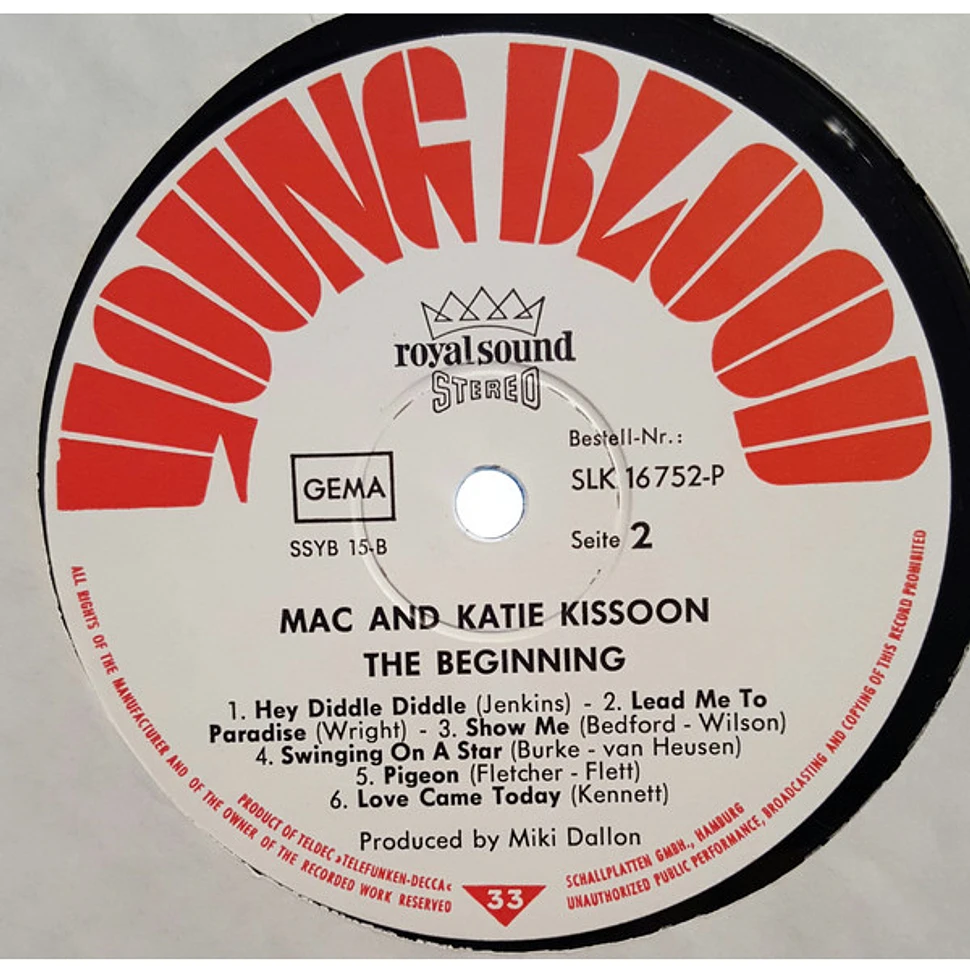 Mac And Katie Kissoon - The Beginning - Vinyl LP - 1971 - DE - Original ...