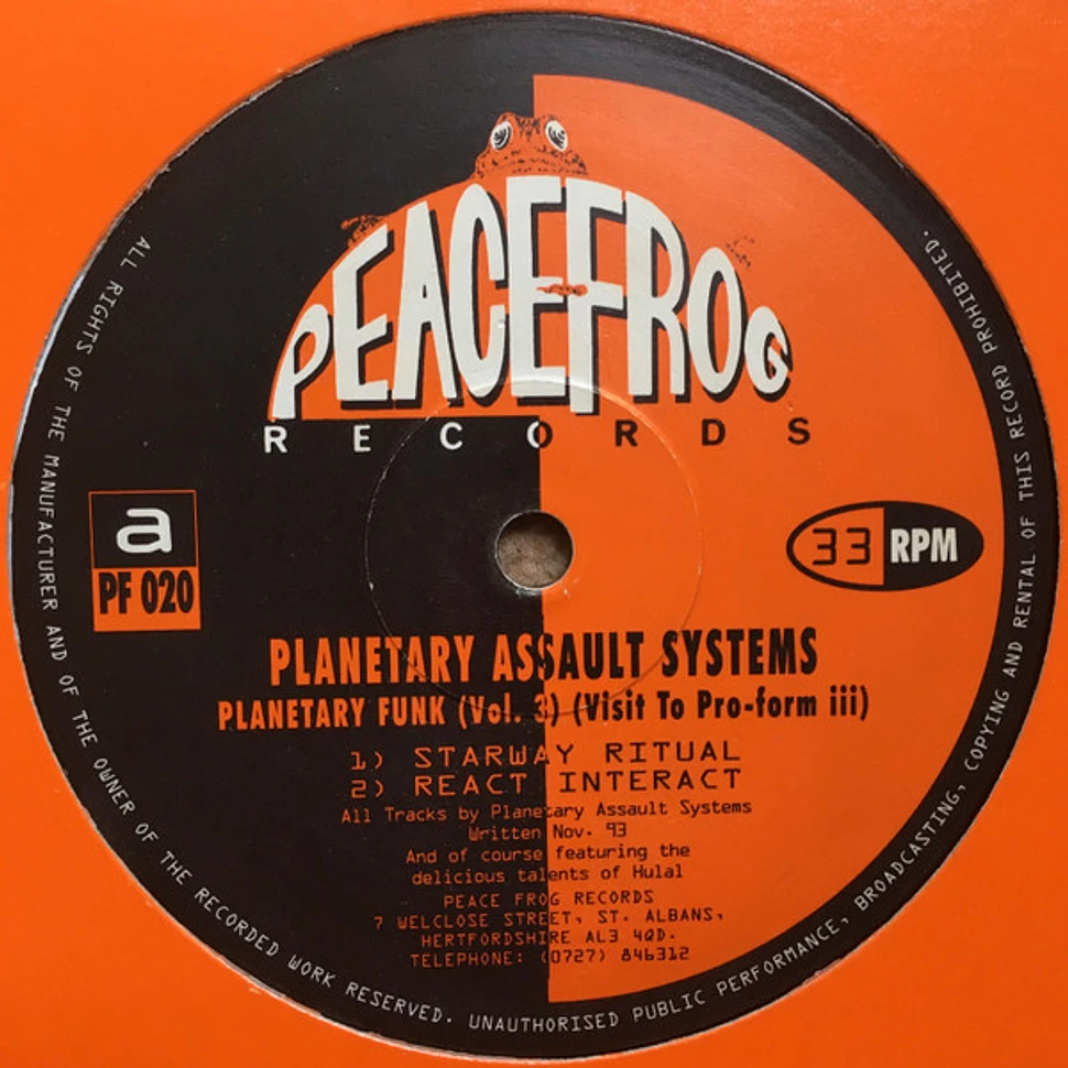 Planetary Assault Systems - Planetary Funk Vol. 3 (Visit To Pro-form ...