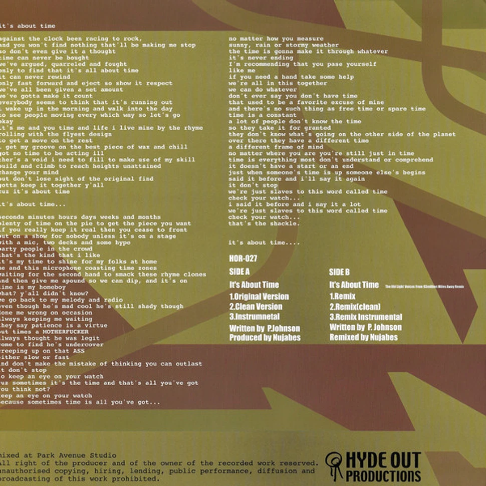 Pase Rock - It's About Time - Vinyl 12" - 2002 - JP - Original | HHV