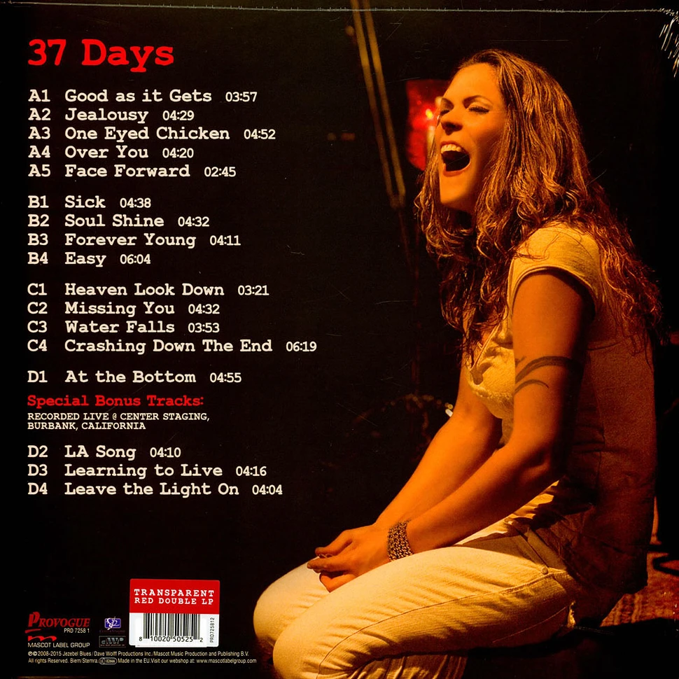 Beth Hart - 37 Days Vinyl Edition Transparent Red Vinyl Edition - Vinyl ...