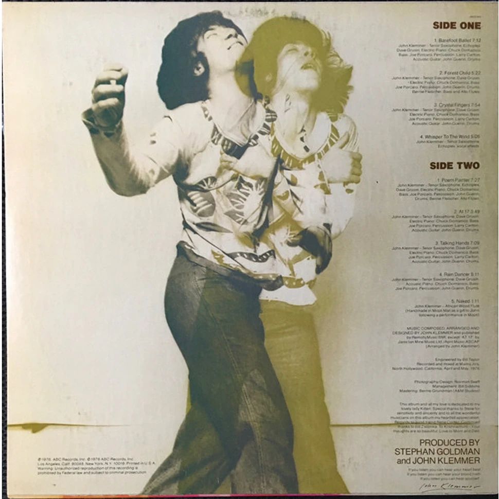 John Klemmer - Barefoot Ballet - Vinyl LP - 1976 - US - Original | HHV