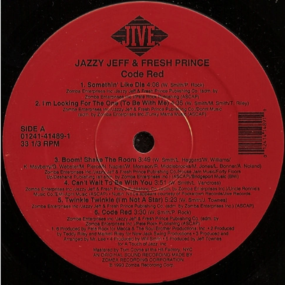 DJ Jazzy Jeff & The Fresh Prince - Code Red - Vinyl LP - 1993 - US ...
