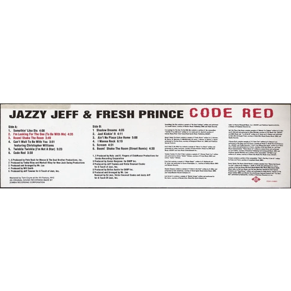 DJ Jazzy Jeff & The Fresh Prince - Code Red - Vinyl LP - 1993 - US ...