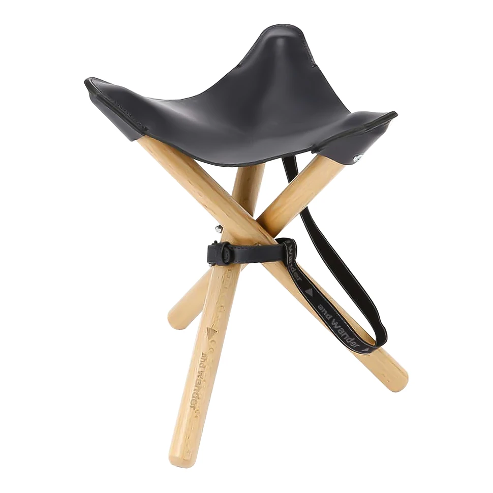 and wander - Takibi Leather Stool (Black) | HHV