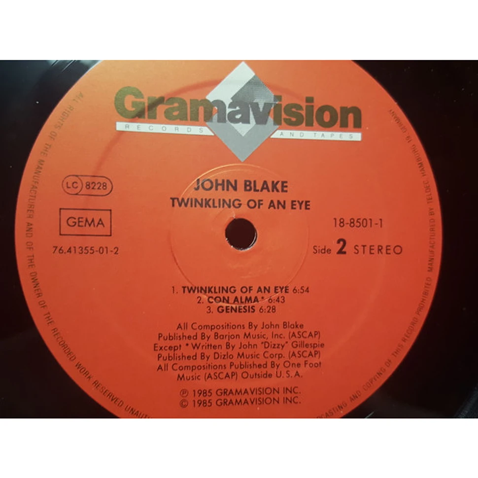 John Blake - Twinkling Of An Eye - Vinyl LP - 1985 - DE - Original | HHV