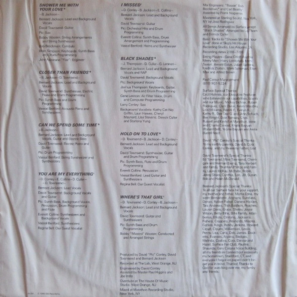 Surface - 2nd Wave - Vinyl LP - 1988 - US - Original | HHV