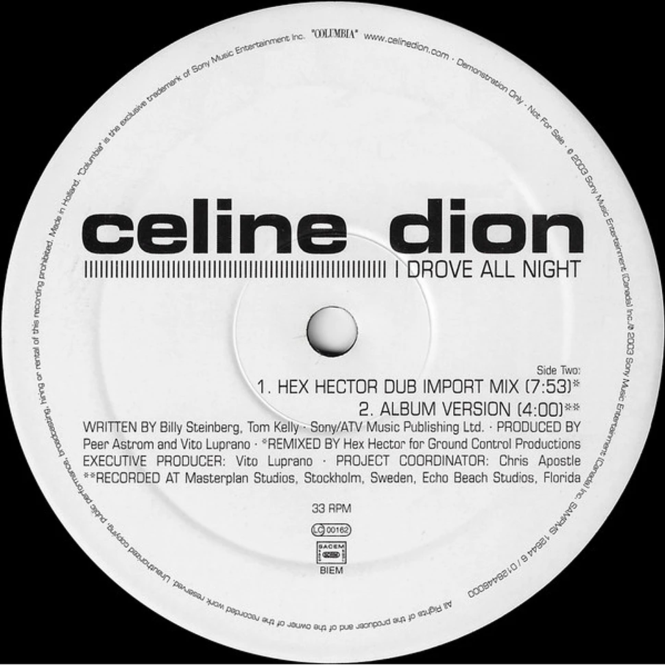 Celine Dion - I Drove All Night - Vinyl 12" - 2003 - FR - Original | HHV