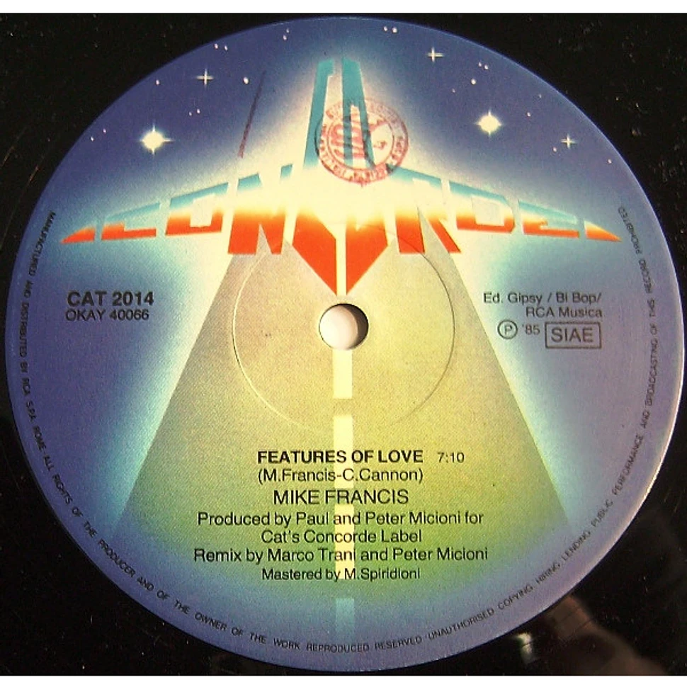 Mike Francis - Features Of Love - Vinyl 12" - 1985 - IT - Original | HHV