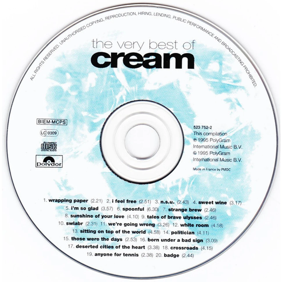 Cream - The Very Best Of Cream - CD - 1995 - FR - Original | HHV