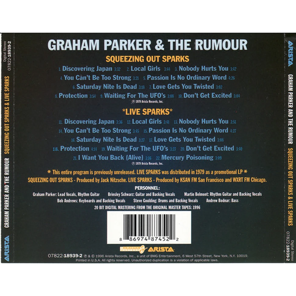 Graham Parker And The Rumour - Squeezing Out Sparks & Live Sparks - CD ...