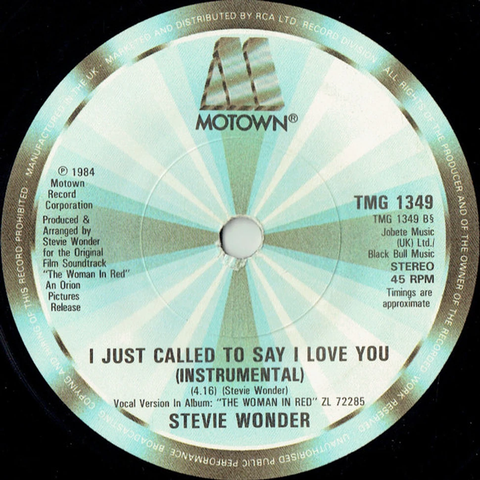 Stevie Wonder - I Just Called To Say I Love You - Vinyl 7" - 1984 - UK - Reissue | HHV