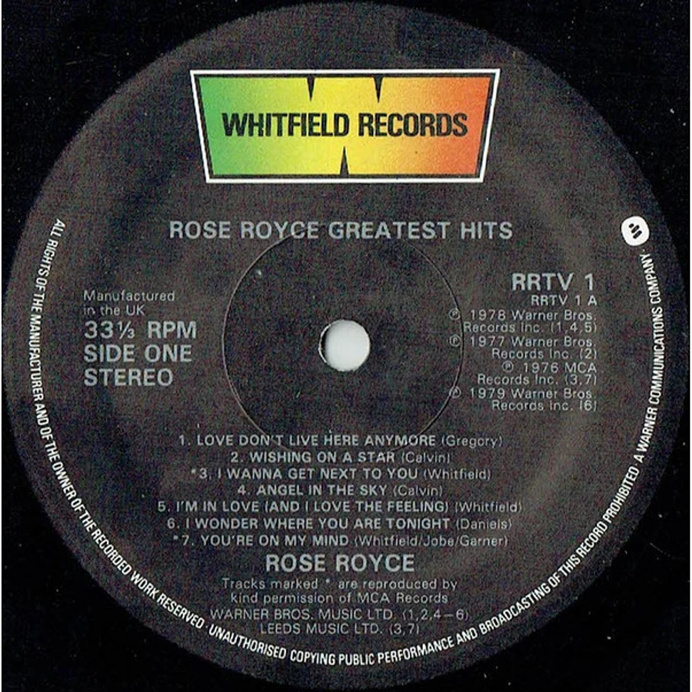 Rose Royce - Greatest Hits - Vinyl LP - 1980 - UK - Original | HHV