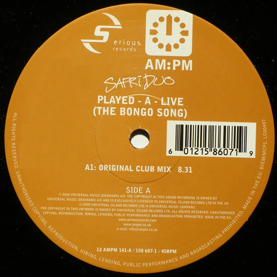 Safri Duo - Played - A - Live (The Bongo Song) - Vinyl 12" - 2001 - UK - Original | HHV