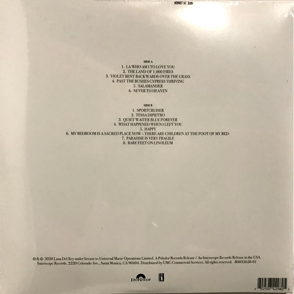 Lana Del Rey - Violet Bent Backwards Over The Grass - Vinyl LP - 2020 - US - Original | HHV