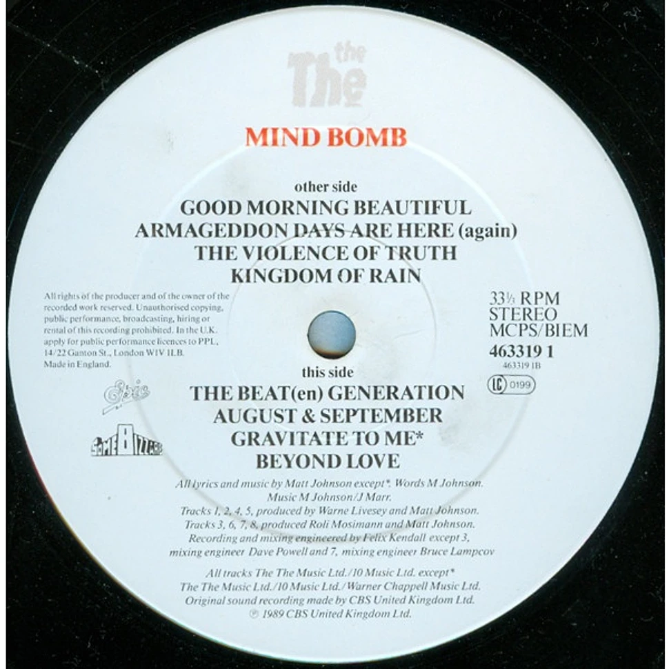 The The - Mind Bomb - Vinyl LP - 1989 - UK - Original | HHV
