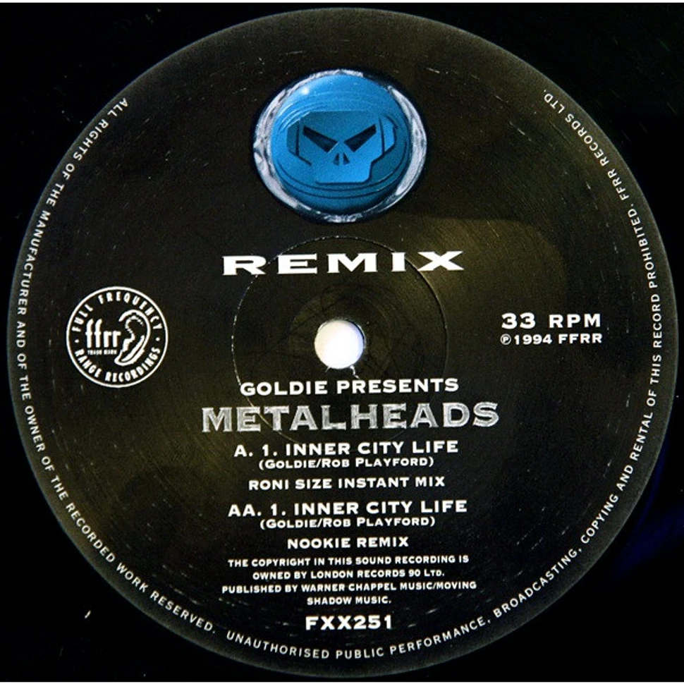 Goldie Presents Metalheads - Inner City Life (Remixes) - Vinyl 12 ...