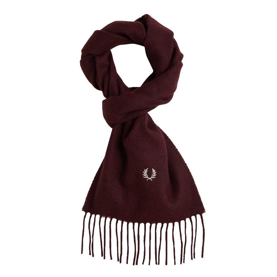 Fred Perry - Lambswool Scarf (Made in England) (Oxblood) | HHV