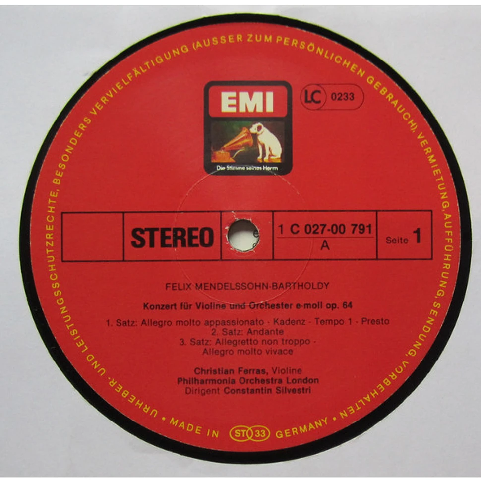 Max Bruch ‧ Felix Mendelssohn-Bartholdy, Christian Ferras, Philharmonia ...