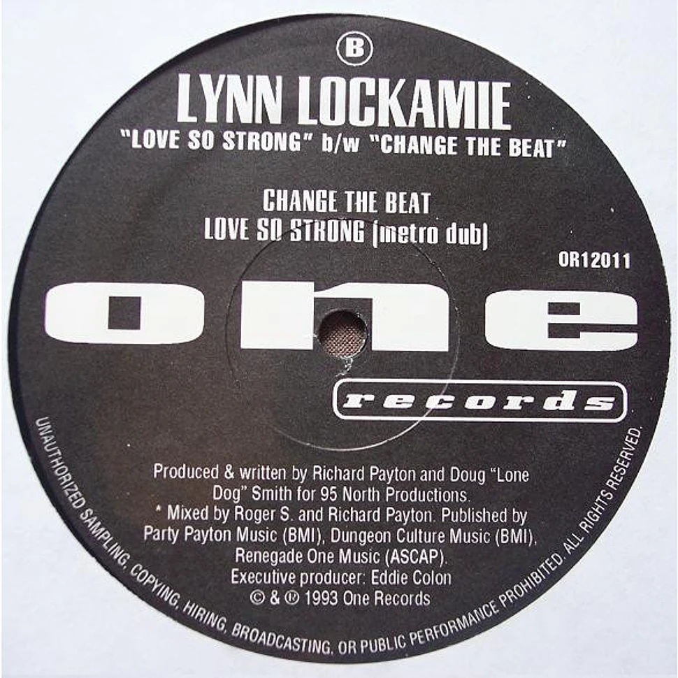 Lynn Lockamy - Love So Strong / Change The Beat - Vinyl 12" - 1993 - US ...