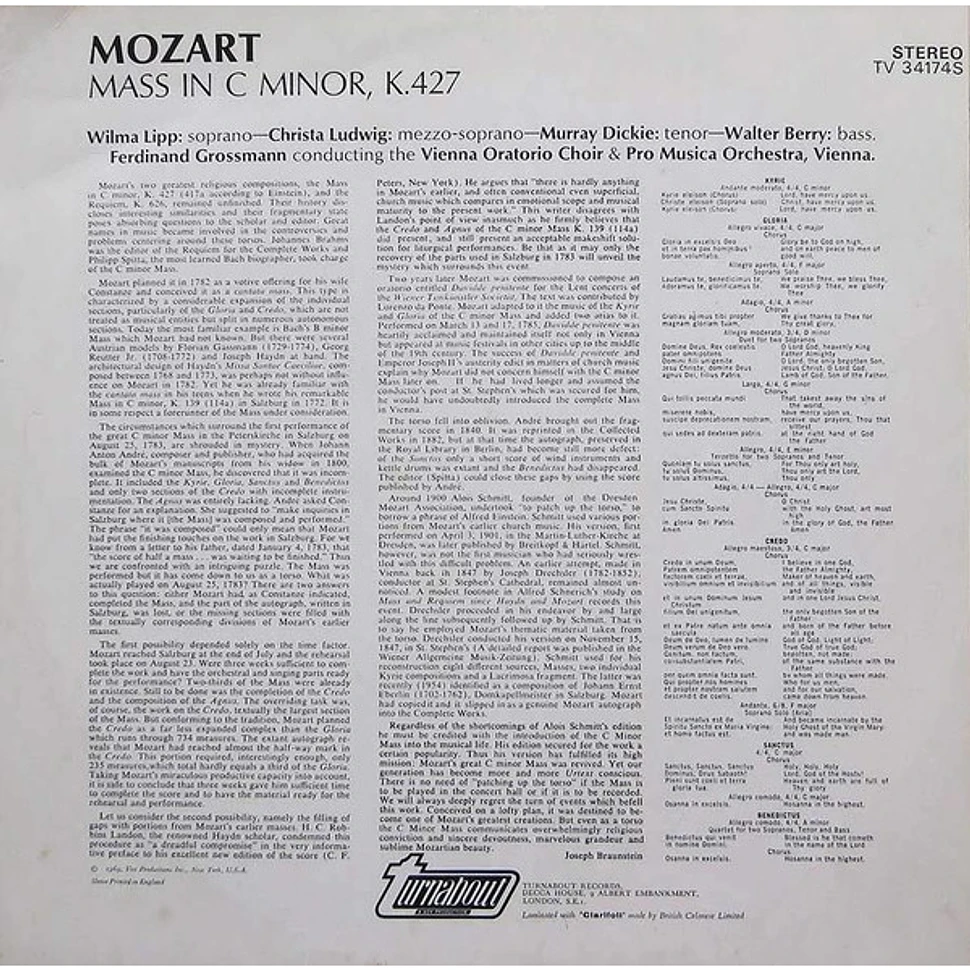 Wolfgang Amadeus Mozart - Wilma Lipp, Christa Ludwig, Murray Dickie ...