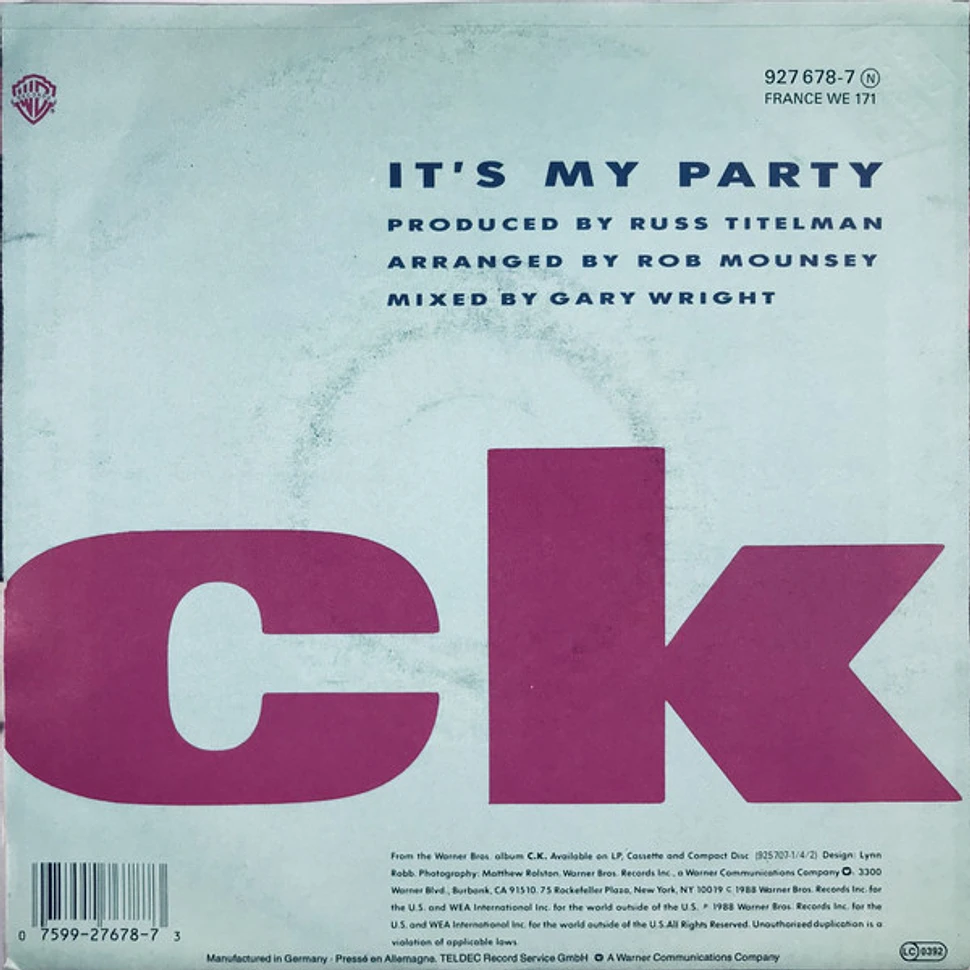 Chaka Khan - It's My Party - Vinyl 7" - 1988 - EU - Original | HHV