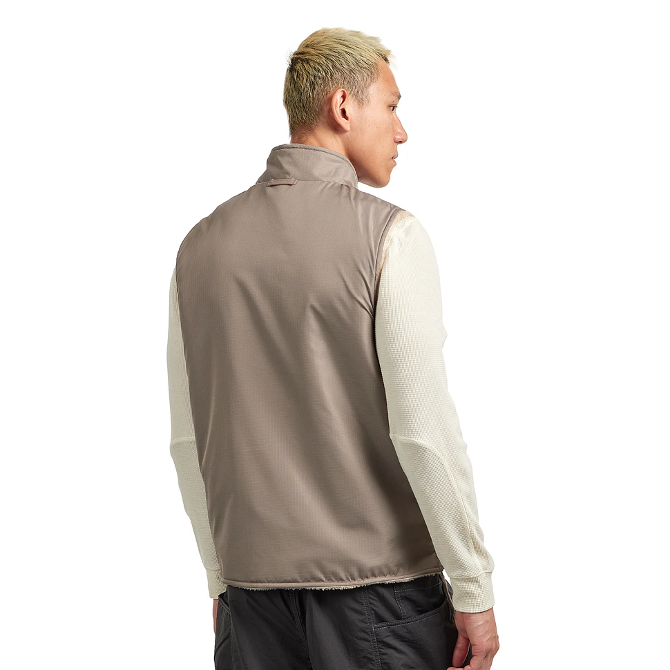 TAION - Non Down Military Reversible Boa Hi Neck Vest (Light Mocha ...