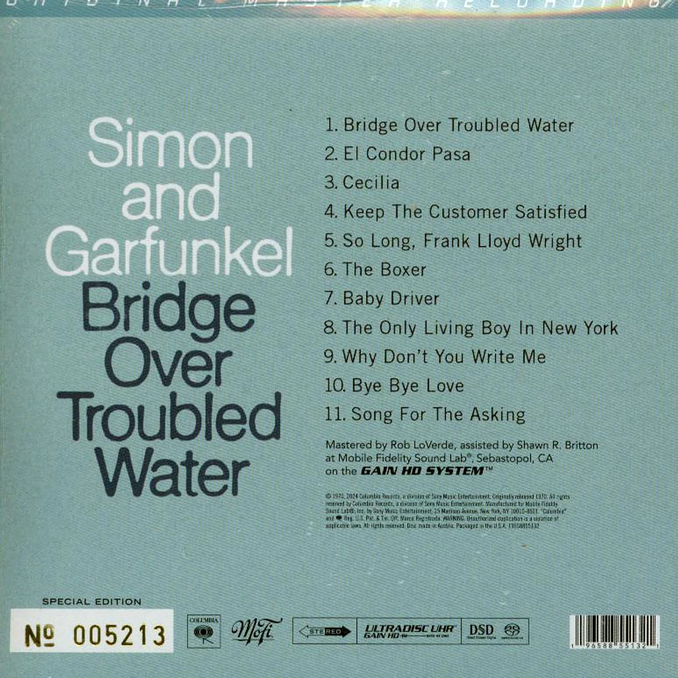 Simon & Garfunkel - Bridge Over Troubled Water Numbered Hybrid SACD ...