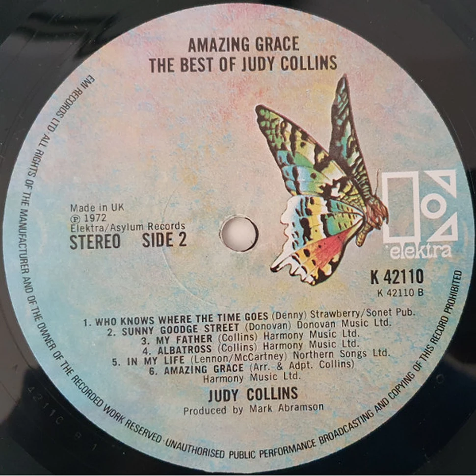 Judy Collins - Amazing Grace (The Best Of Judy Collins) - Vinyl LP - 1972 - UK - Original | HHV