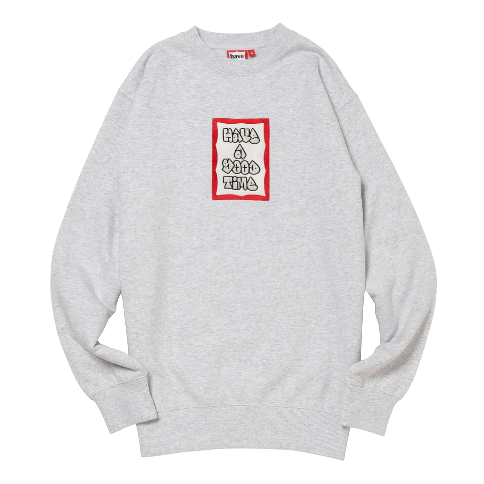 have a good time - Mosu Frame Emb Crewneck FL (Ash Gray) | HHV