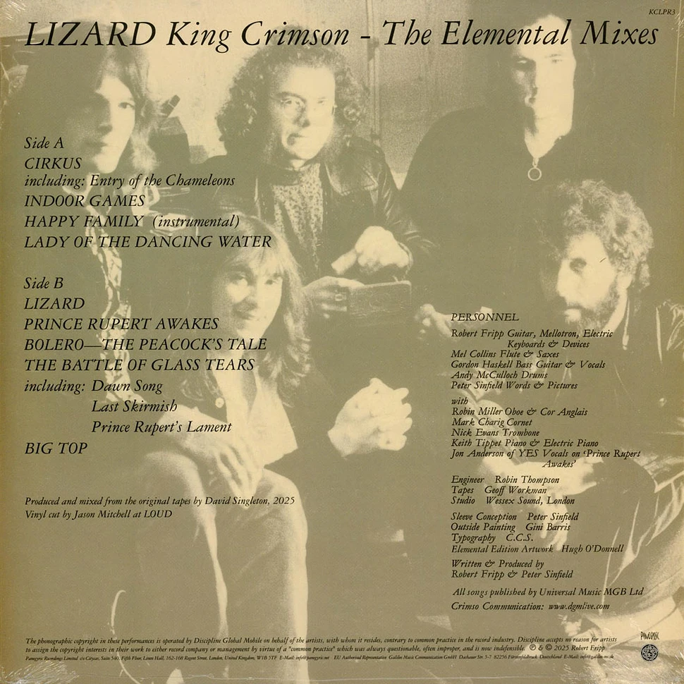 King Crimson - Lizard - 2025 David Singleton Elemental Mixes 2 - Vinyl ...