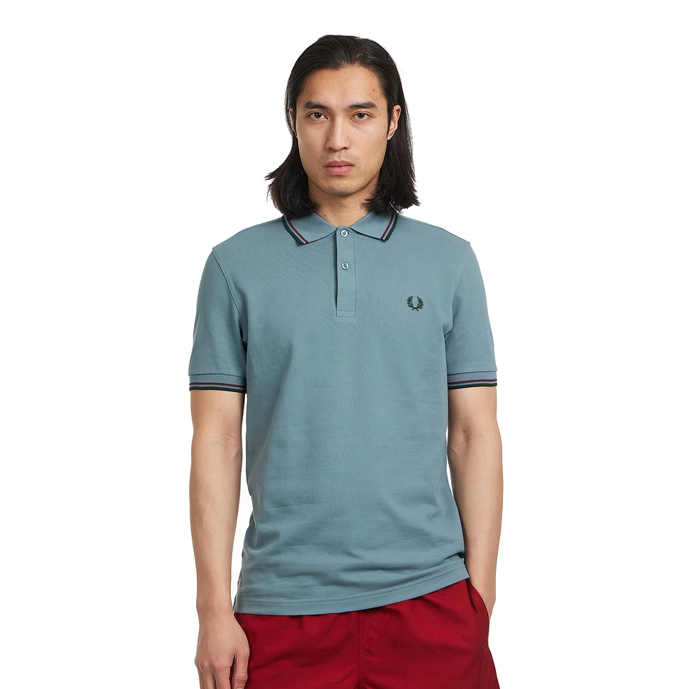 Fred Perry - Twin Tipped Fred Perry Shirt (Stockport Blue / Oxblood ...