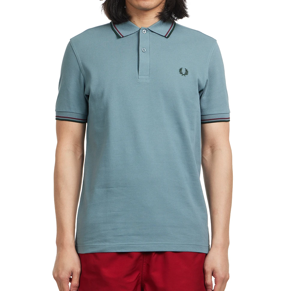 Fred Perry - Twin Tipped Fred Perry Shirt (Stockport Blue / Oxblood ...