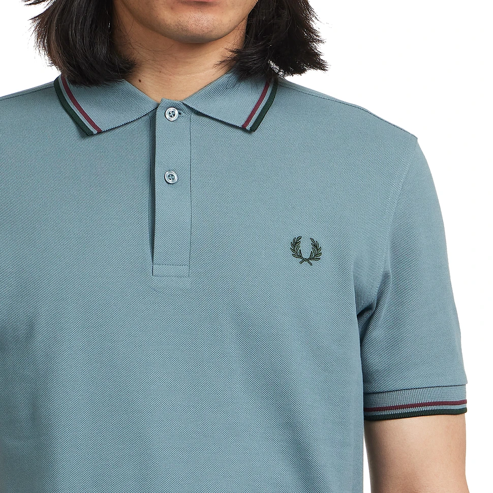Fred Perry - Twin Tipped Fred Perry Shirt (Stockport Blue / Oxblood ...