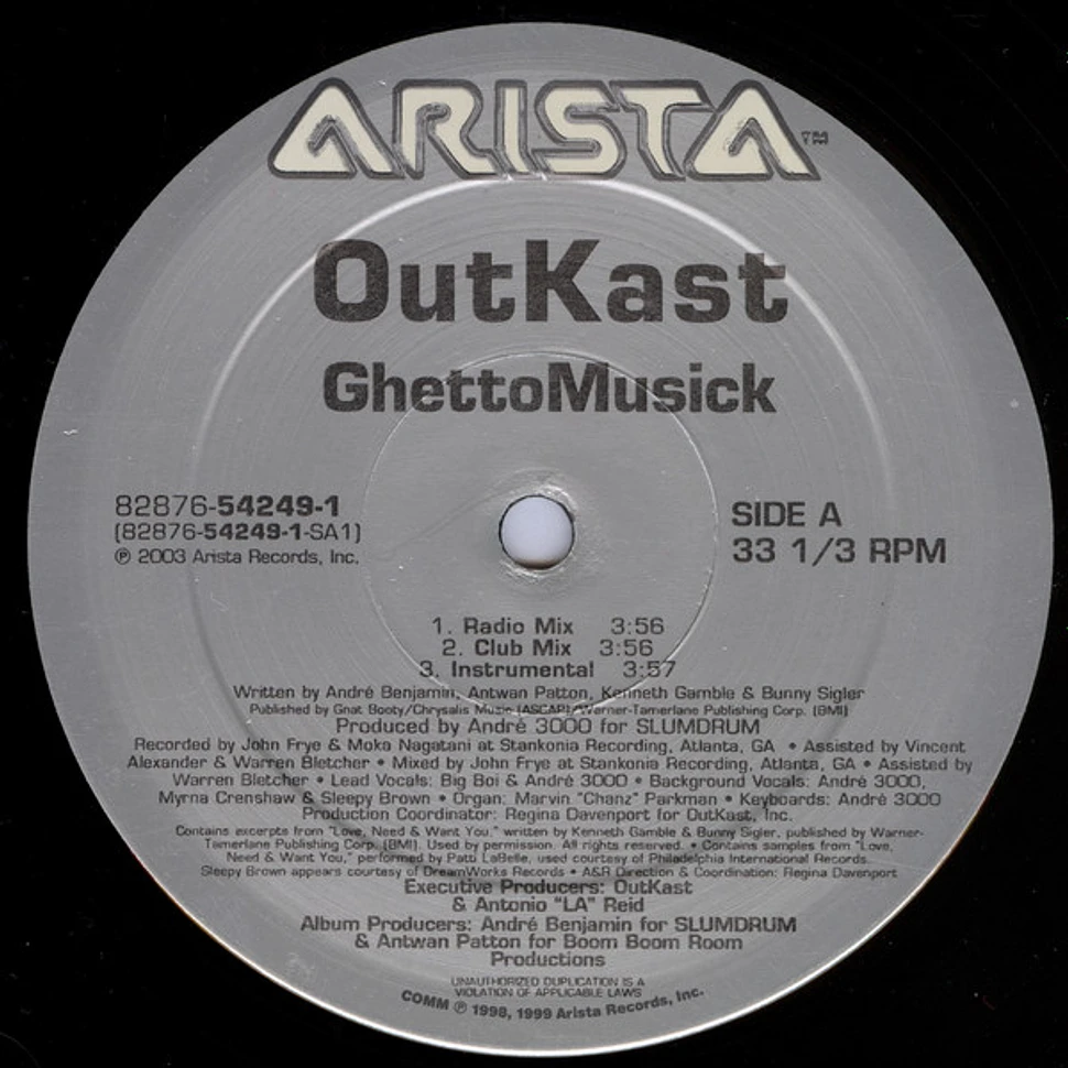 OutKast - Ghetto Musick / She Lives In My Lap - Vinyl 12" - 2003 - US ...