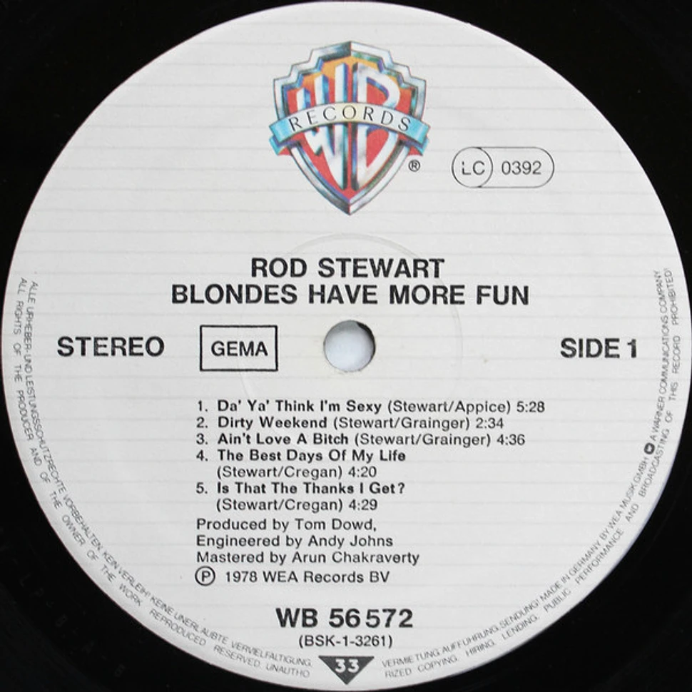 Rod Stewart - Blondes Have More Fun - Vinyl LP - DE - Reissue | HHV