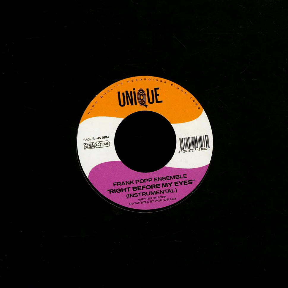 Frank Popp Ensemble - Right Before My Eyes Feat. Paul Weller - Vinyl 7 ...