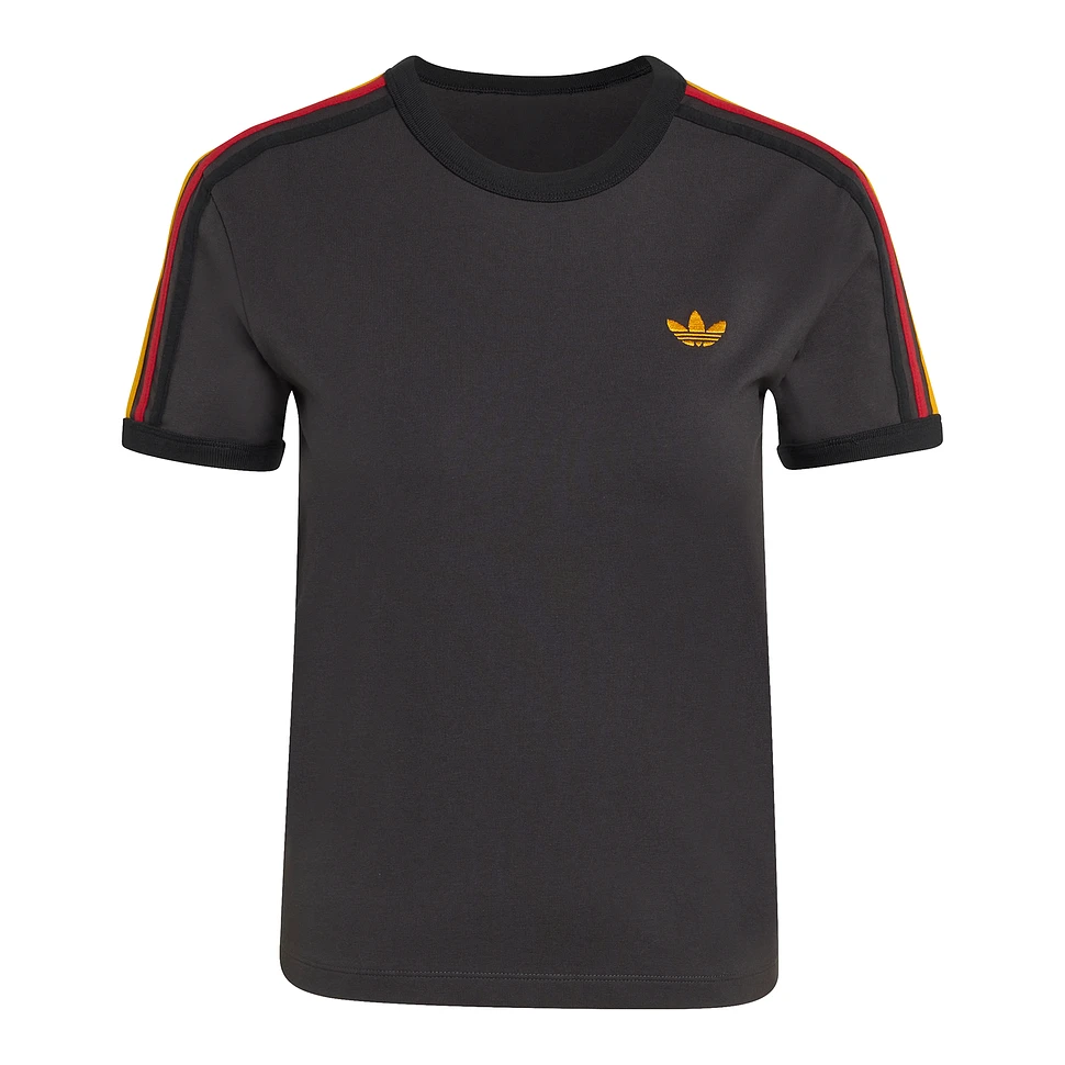 adidas - 3-Stripes Slim T-Shirt (Utility Black / Black / Team Power Red ...
