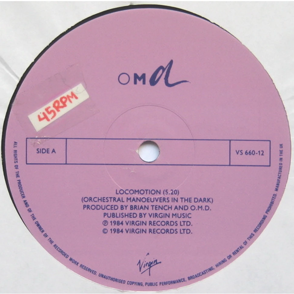 Orchestral Manoeuvres In The Dark - Locomotion - Vinyl 12" - 1984 - UK ...