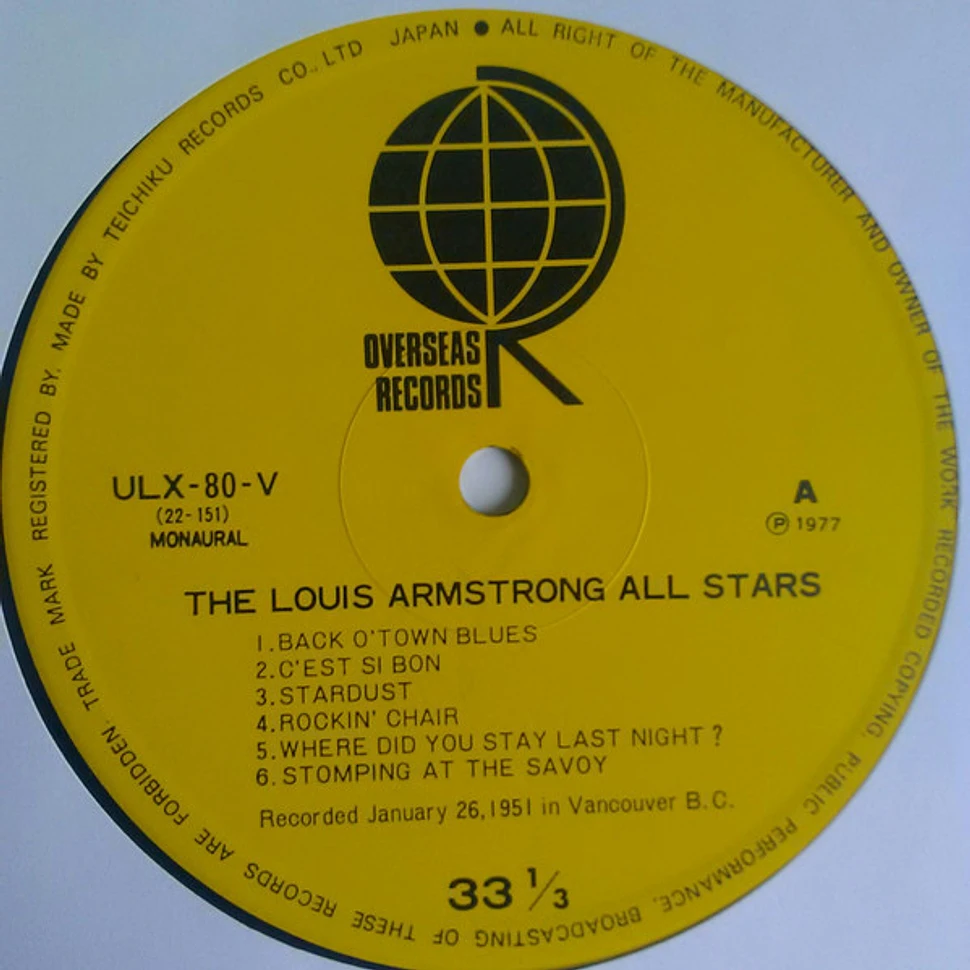 Louis Armstrong And His All-Stars - The Louis Armstrong All Stars ...
